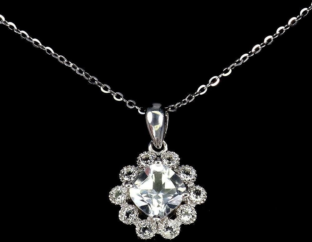 Songea 925 Srebro Delikatny Naszyjnik Naturalne Białe Topazy - Ceny i opinie - Ceneo.pl