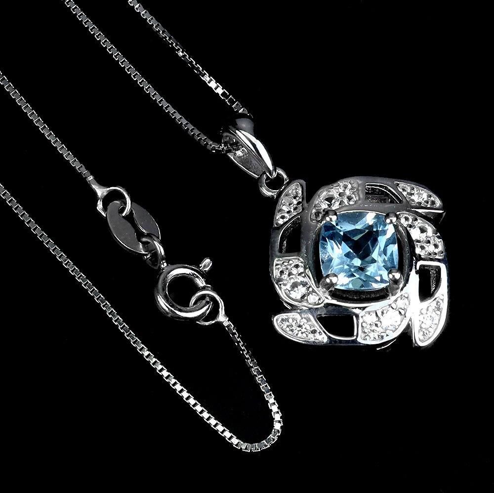 Songea Naszyjnik Delikatny Naturalny Sky Blue Topaz Białe Topazy 925 - Ceny i opinie - Ceneo.pl