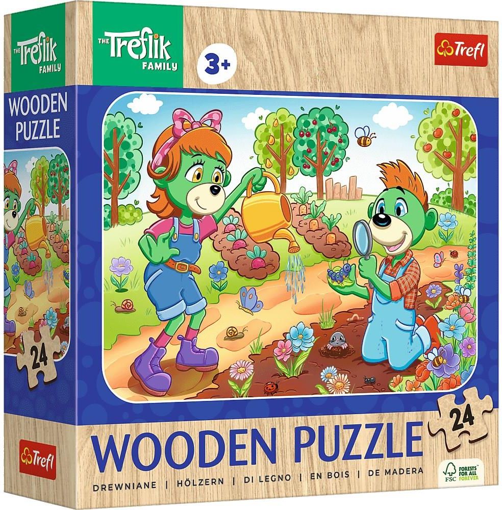 Trefl Puzzle drewniane 24el. Poznaj Rodzinę Treflików 20263 - Ceny i ...