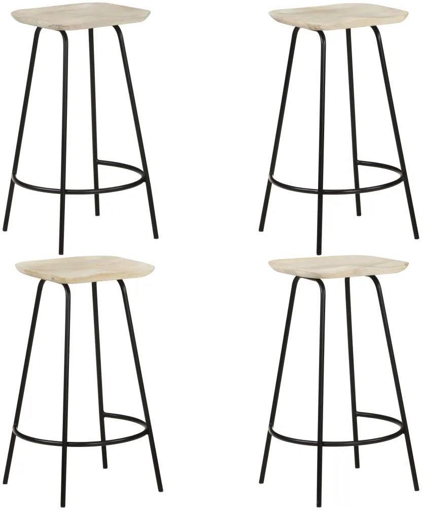 Zakito Europe Stołki Barowe Z Drewna Mango 74 Cm Bielone 100035145153 ...