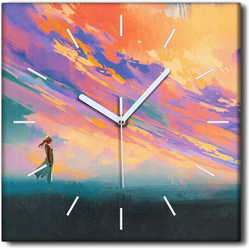 Coloray Zegar Canvas 30X30 Dekor Krajobraz Ludzie Chmury ...