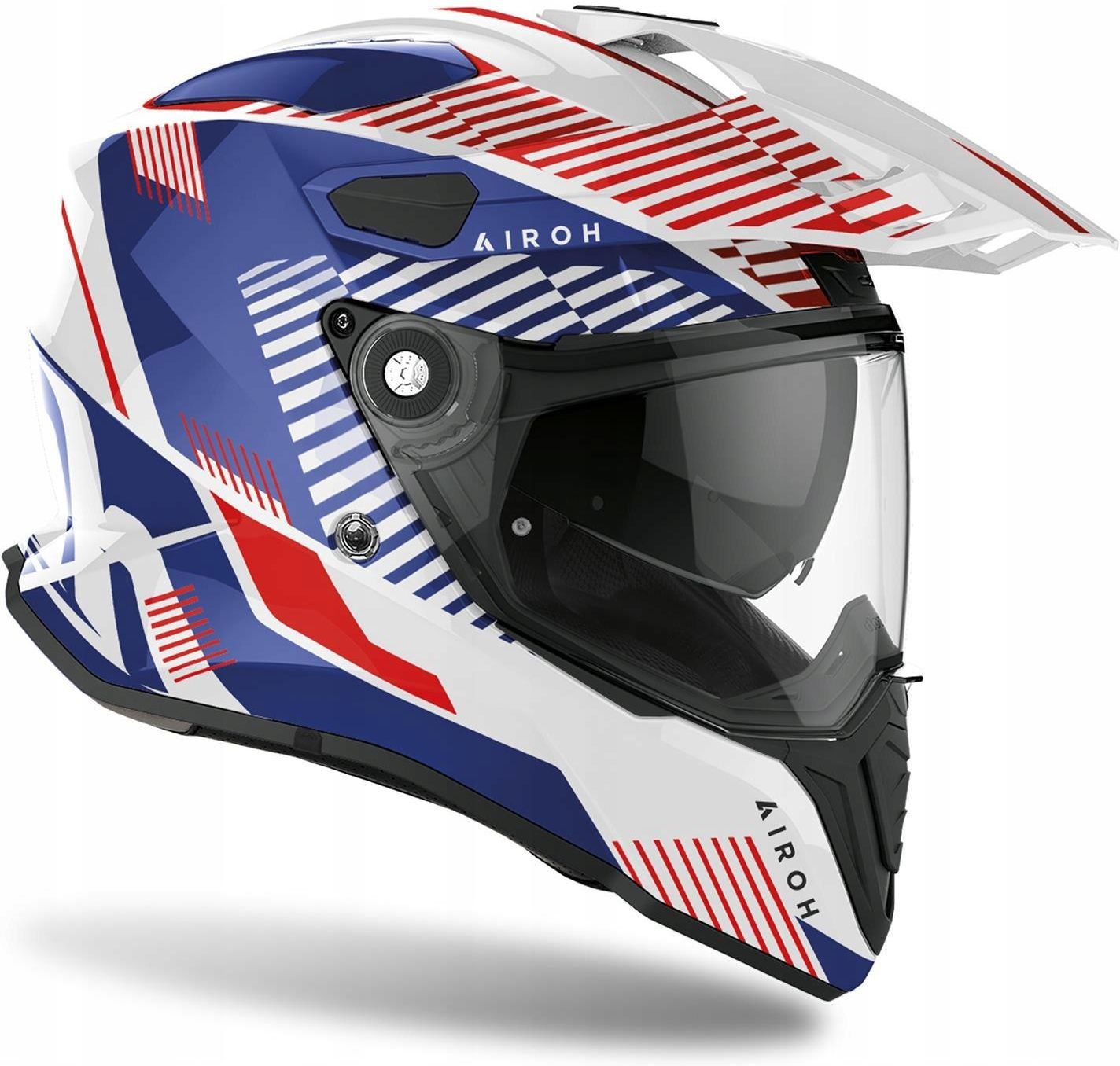 Kask motocyklowy Airoh Adventure Commander Boost White/Blue Gloss ...
