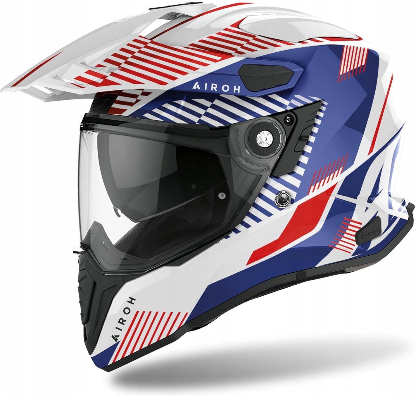 Kask motocyklowy Airoh Adventure Commander Boost White/Blue Gloss ...