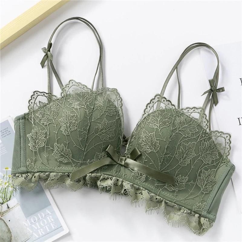 Koronkowy biustonosz push-up - Zielony 80B - Ceny i opinie - Ceneo.pl