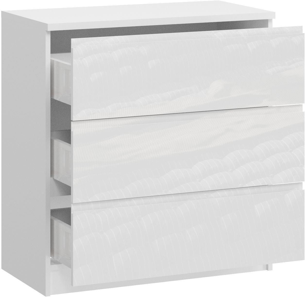 Extom Meble Komoda Boston Bosk11 3S Akryl Biały Połysk 100474649 ...