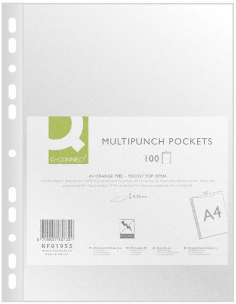 Pbs Connect Koszulki Na Dokumenty A4 Q-Connect Pp Groszkowe ...