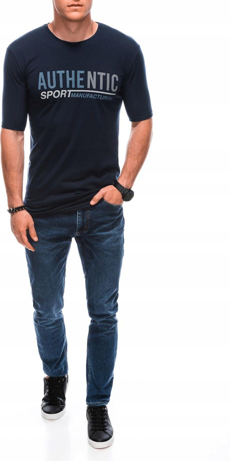 T-shirt męski z nadrukiem 1869S granatowy XXL - Ceny i opinie - Ceneo.pl