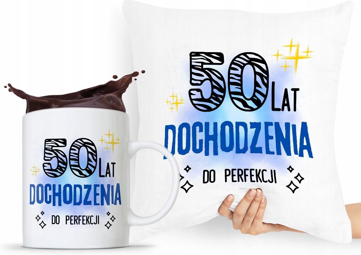Polidraw Zestaw Poduszka + Kubek Na Urodziny 50 50Te 50-Te Z Nadrukiem Ze Zdjęciem - Gadżety dla ...