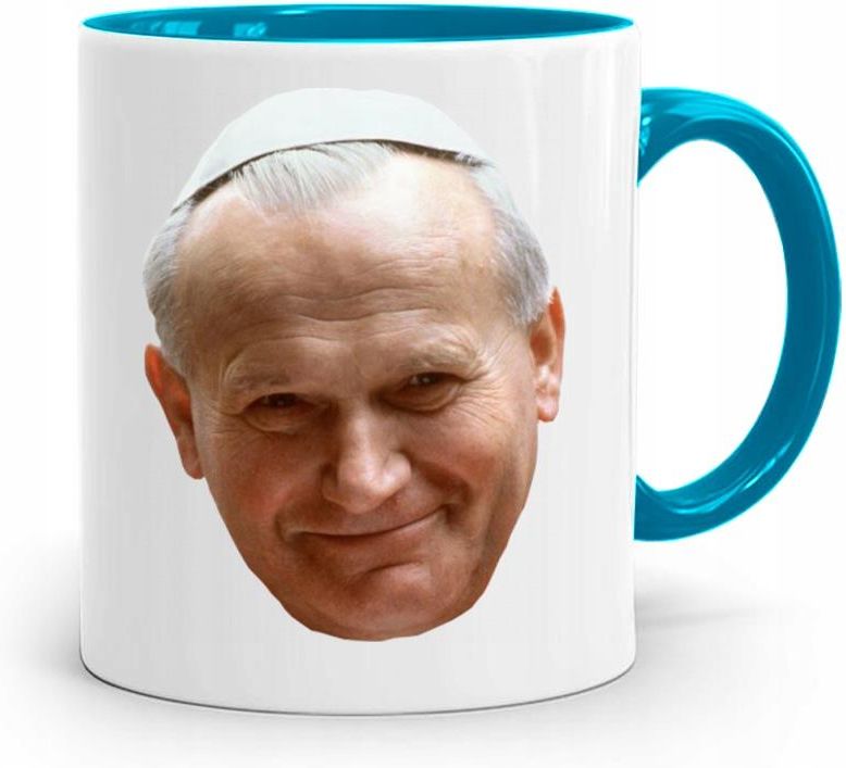 Polidraw Kubek Błękitny Papież Papaj Jan Paweł Ii Z Nadrukiem Ze Zdjęciem - Opinie i atrakcyjne ...