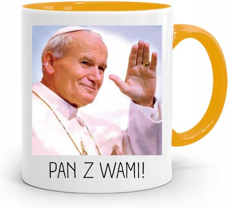 Polidraw Kubek Żółty Papież Papaj Jan Paweł Ii Z Nadrukiem Ze Zdjęciem - Opinie i atrakcyjne ...