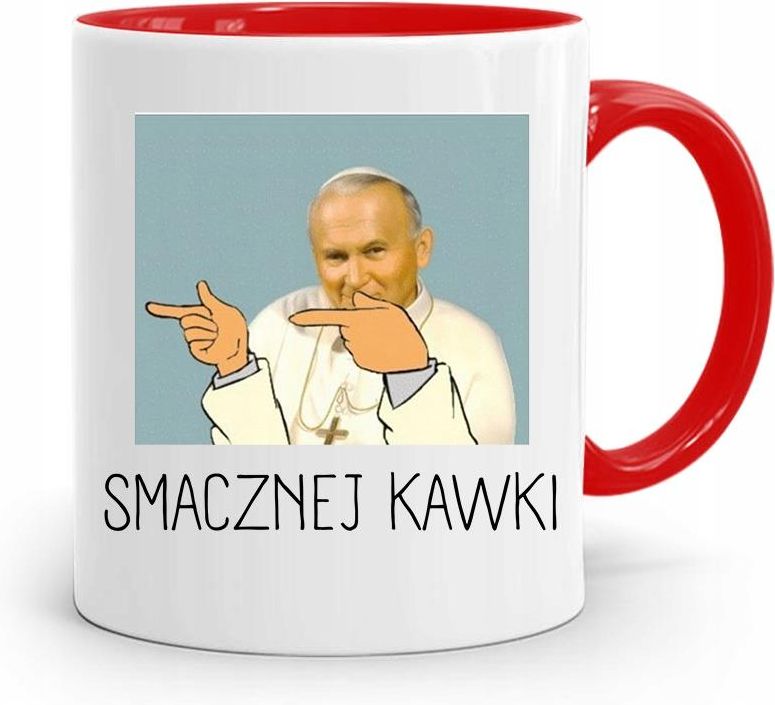 Polidraw Kubek Czerwony Papież Papaj Jan Paweł Ii Z Nadrukiem Ze Zdjęciem - Opinie i atrakcyjne ...