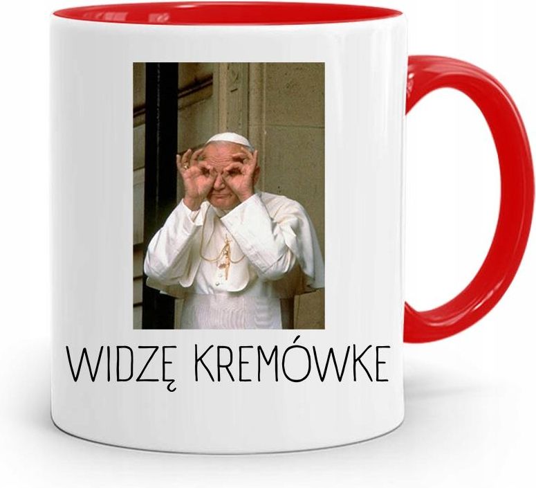 Polidraw Kubek Czerwony Papież Papaj Jan Paweł Ii Z Nadrukiem Ze Zdjęciem - Opinie i atrakcyjne ...