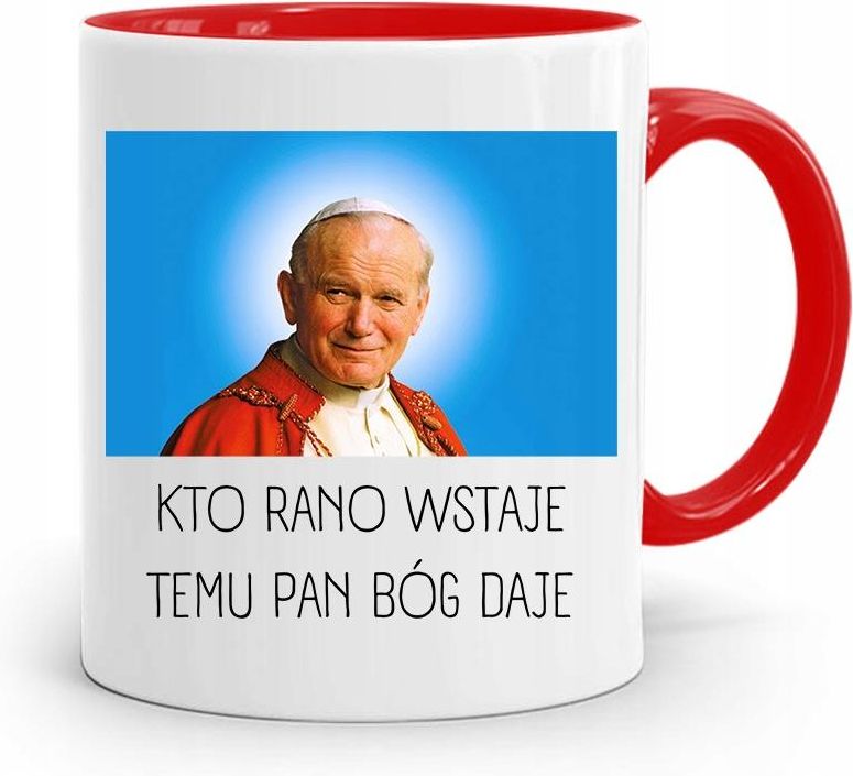 Polidraw Kubek Czerwony Papież Papaj Jan Paweł Ii Z Nadrukiem Ze Zdjęciem - Opinie i atrakcyjne ...
