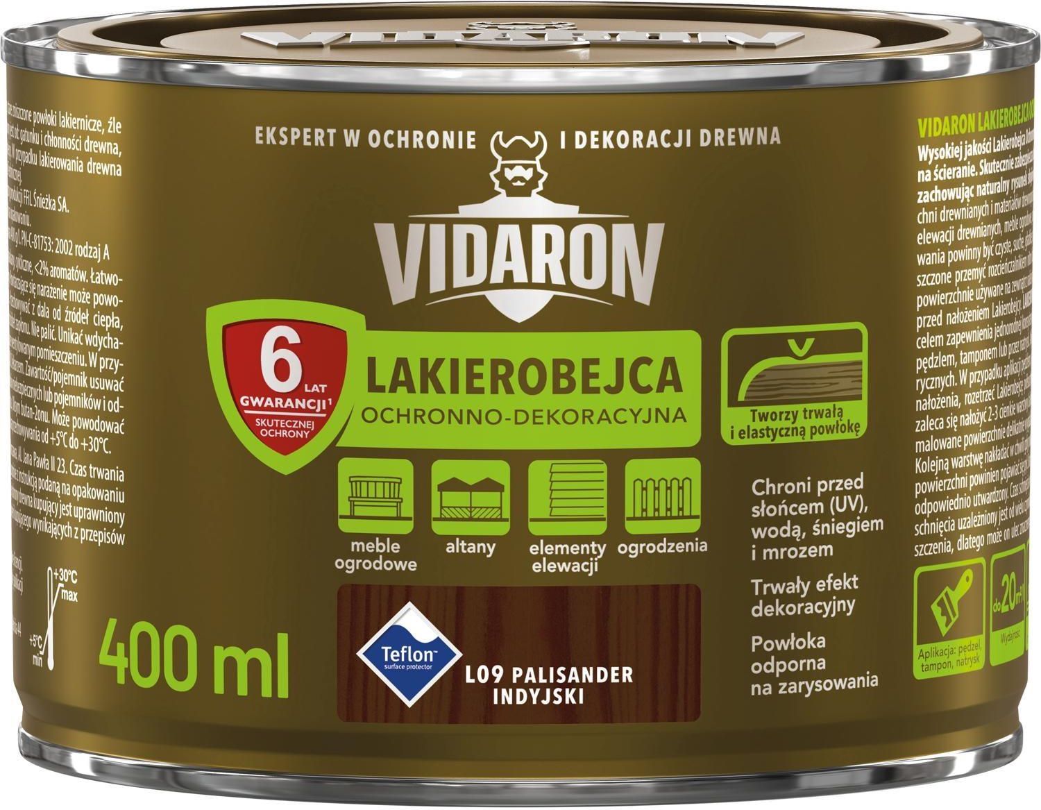 Vidaron Lakierobejca Palisander Indyjski 400Ml - Opinie i ceny na Ceneo.pl