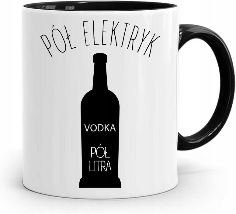 Polidraw Kubek Czarny Dla Elektryka Pół Elektryk Pół Litra Z Nadrukiem Ze Zdjęciem - Opinie i ...