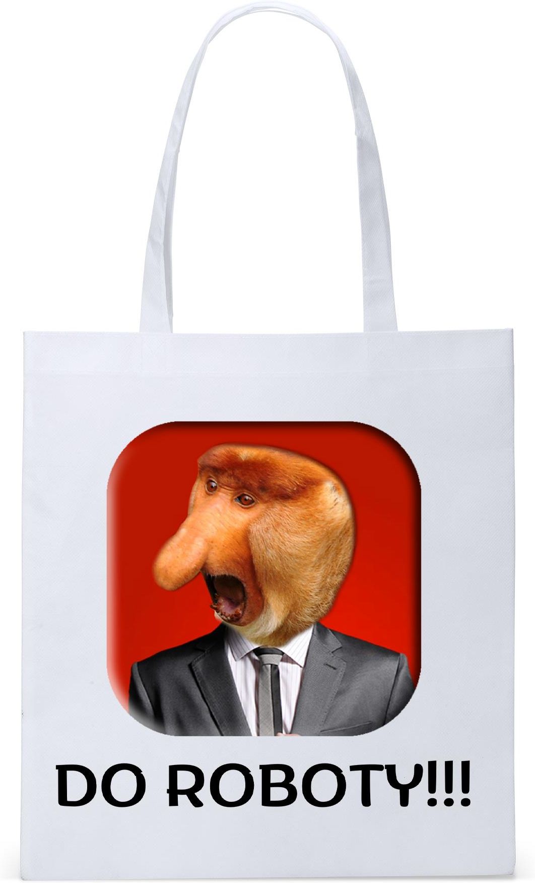 NOSACZ JANUSZ POLAK TORBA ECO BIAŁA SHOPPER z Nadrukiem ze Zdjęciem ...