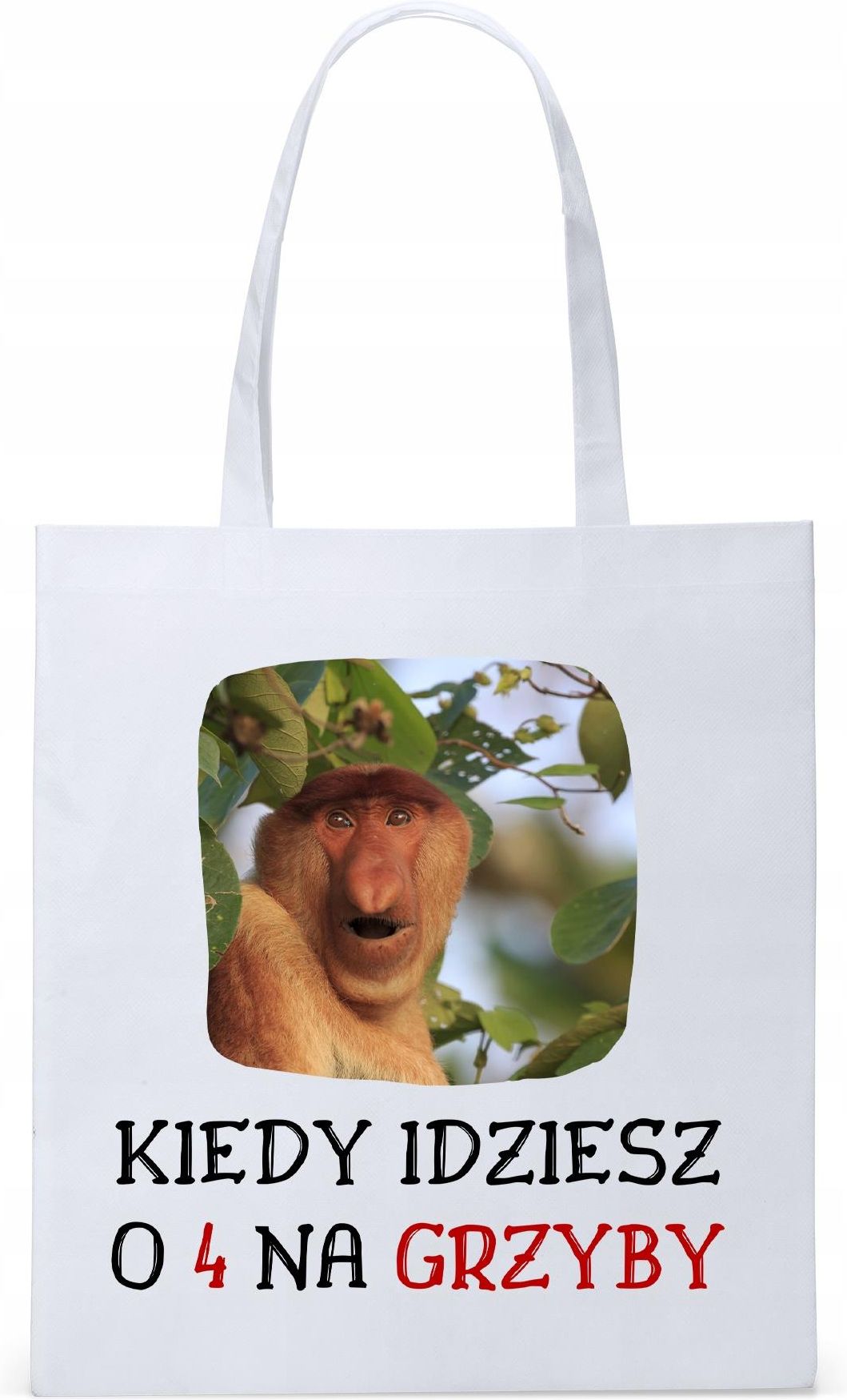 NOSACZ JANUSZ POLAK TORBA ECO BIAŁA SHOPPER z Nadrukiem ze Zdjęciem ...