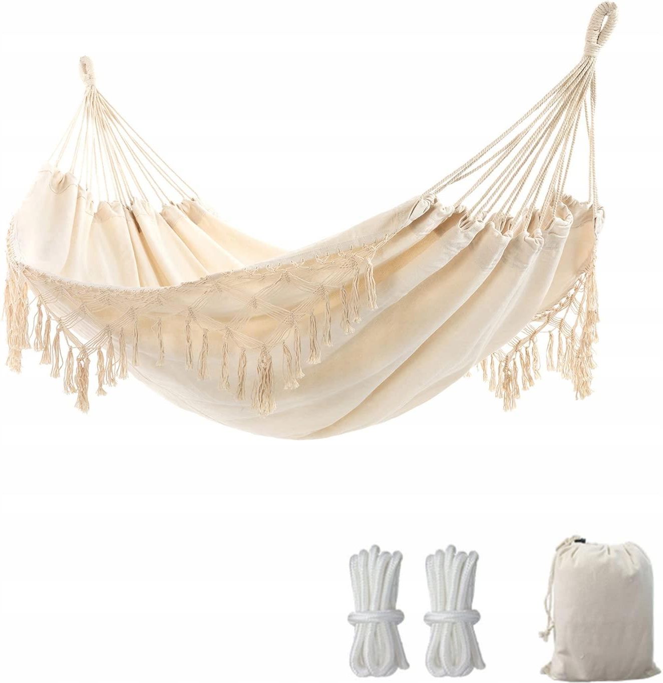 Hamak Yaersi Hamak Na Zewnątrz Hamak Boho Beżowy Z Frędzlami 2 ...