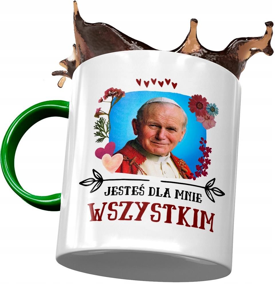 Polidraw Kubek Zielony Jan Paweł Ii Papież Mem Z Nadrukiem Ze Zdjęciem ...