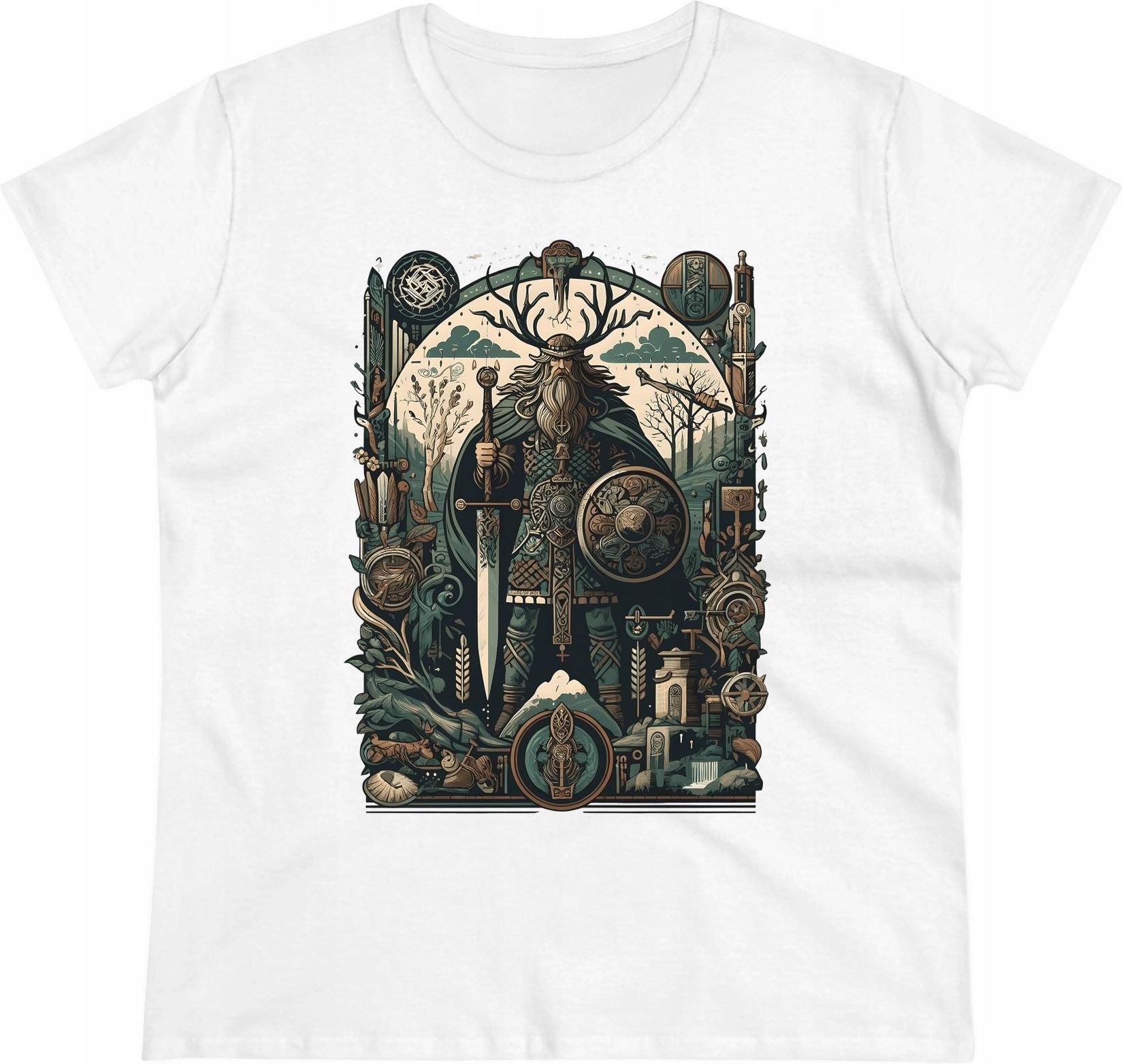 Koszulka T-shirt damski nadruk Bóg Słowiański Porewit XXL - Ceny i ...