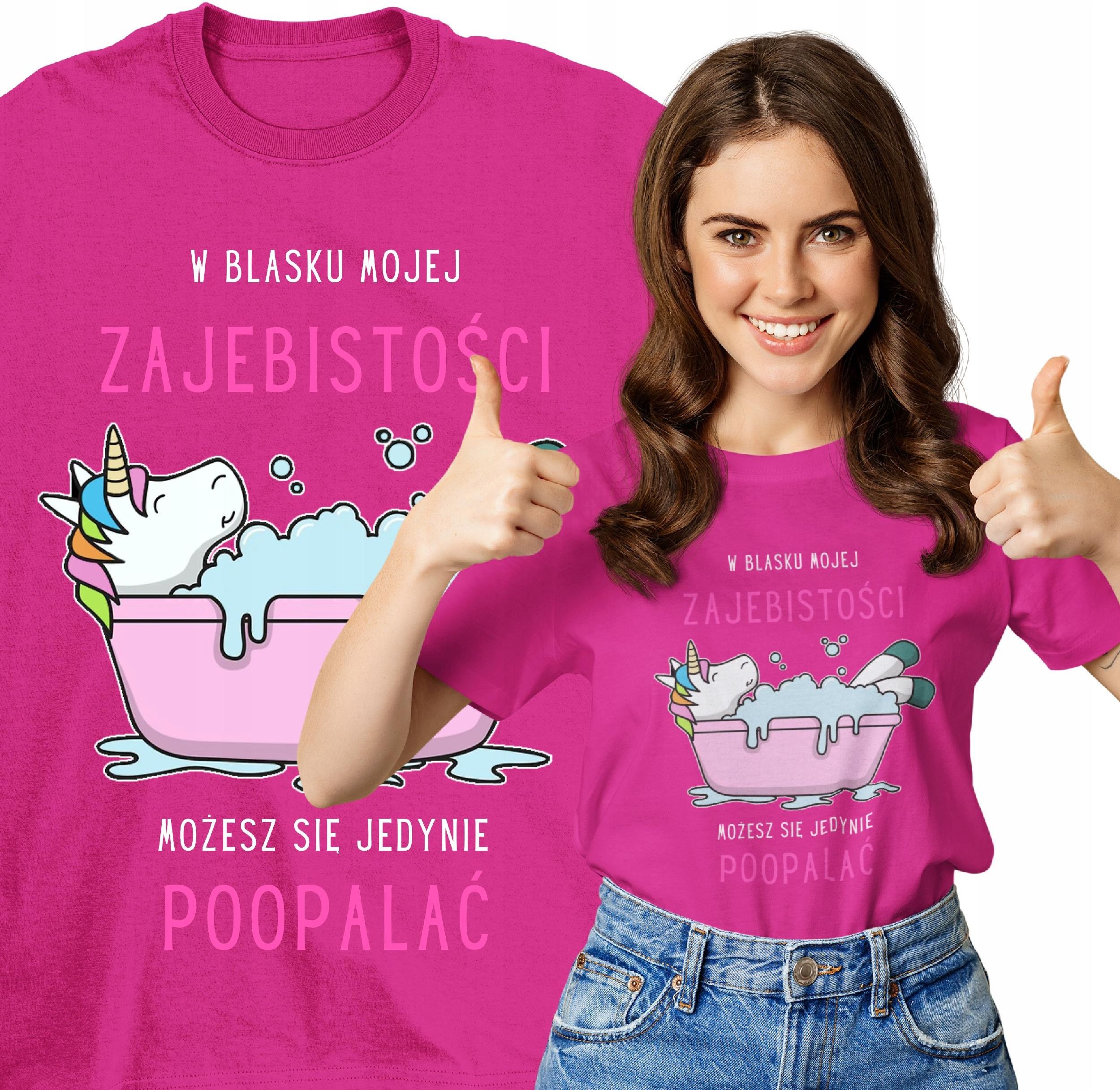 Damski T-Shirt Fuksja Bawełna Unicorn Wakacje Na Urodziny rozm XXL - Ceny i opinie - Ceneo.pl