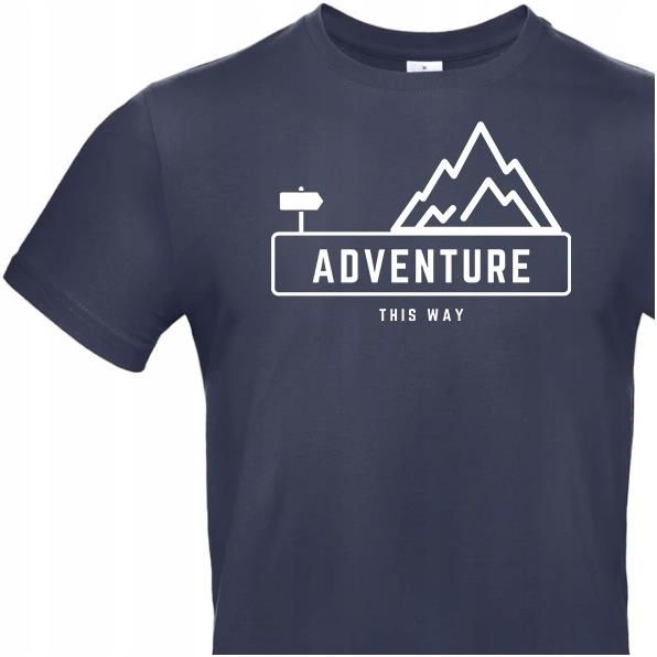 Koszulka z nadrukiem T-shirt Adventure This Way Granatowy 100% bawełna ...