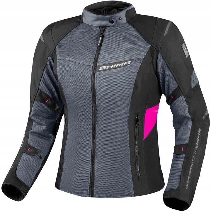 Odzież motocyklowa Shima Kurtka Damska Rush 2 Vented Lady Pink Szary ...