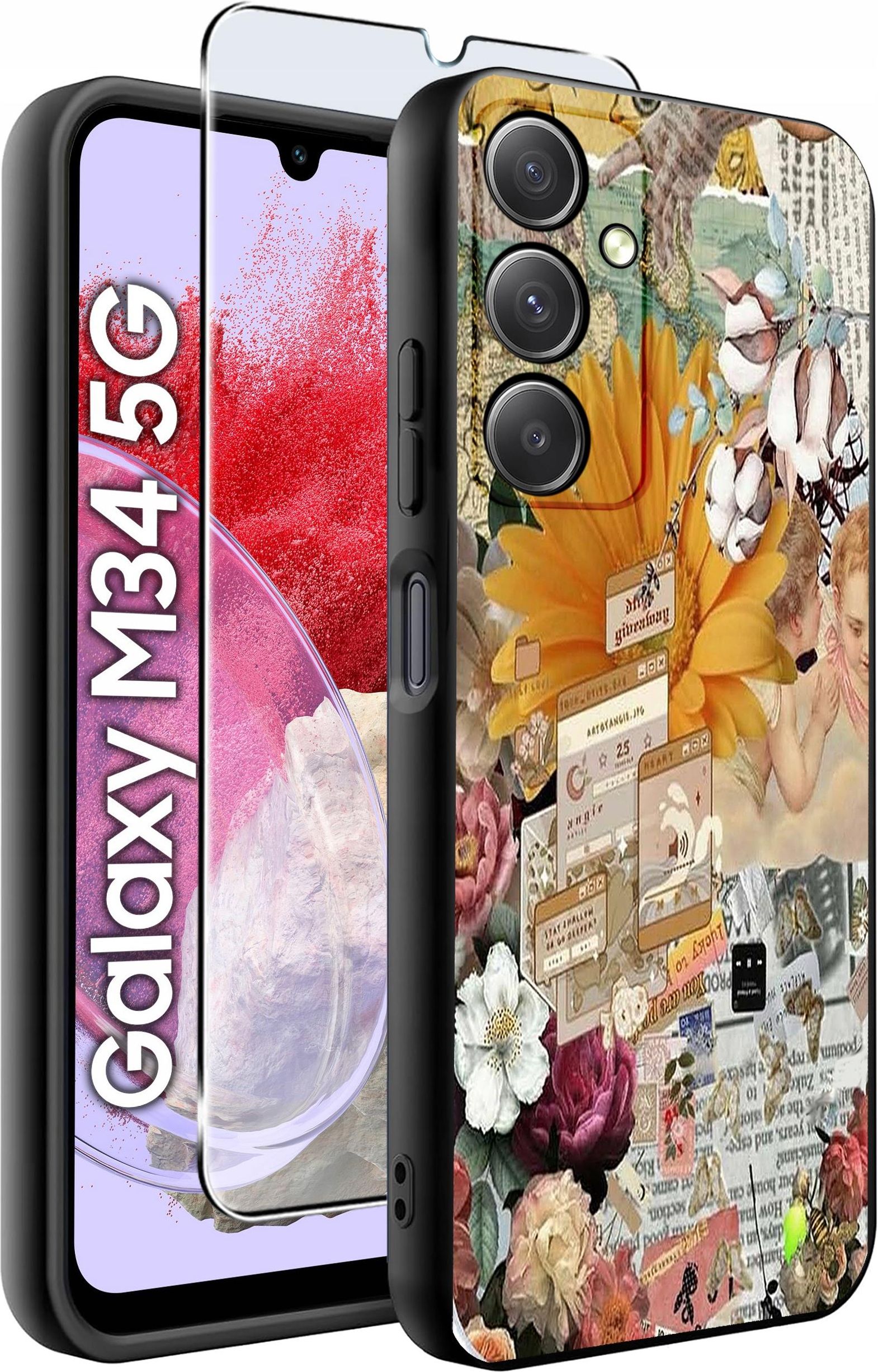 Krainagsm Etui Do Samsung M34 5G Silikonowe Matt Case Szkło Hartowane ...