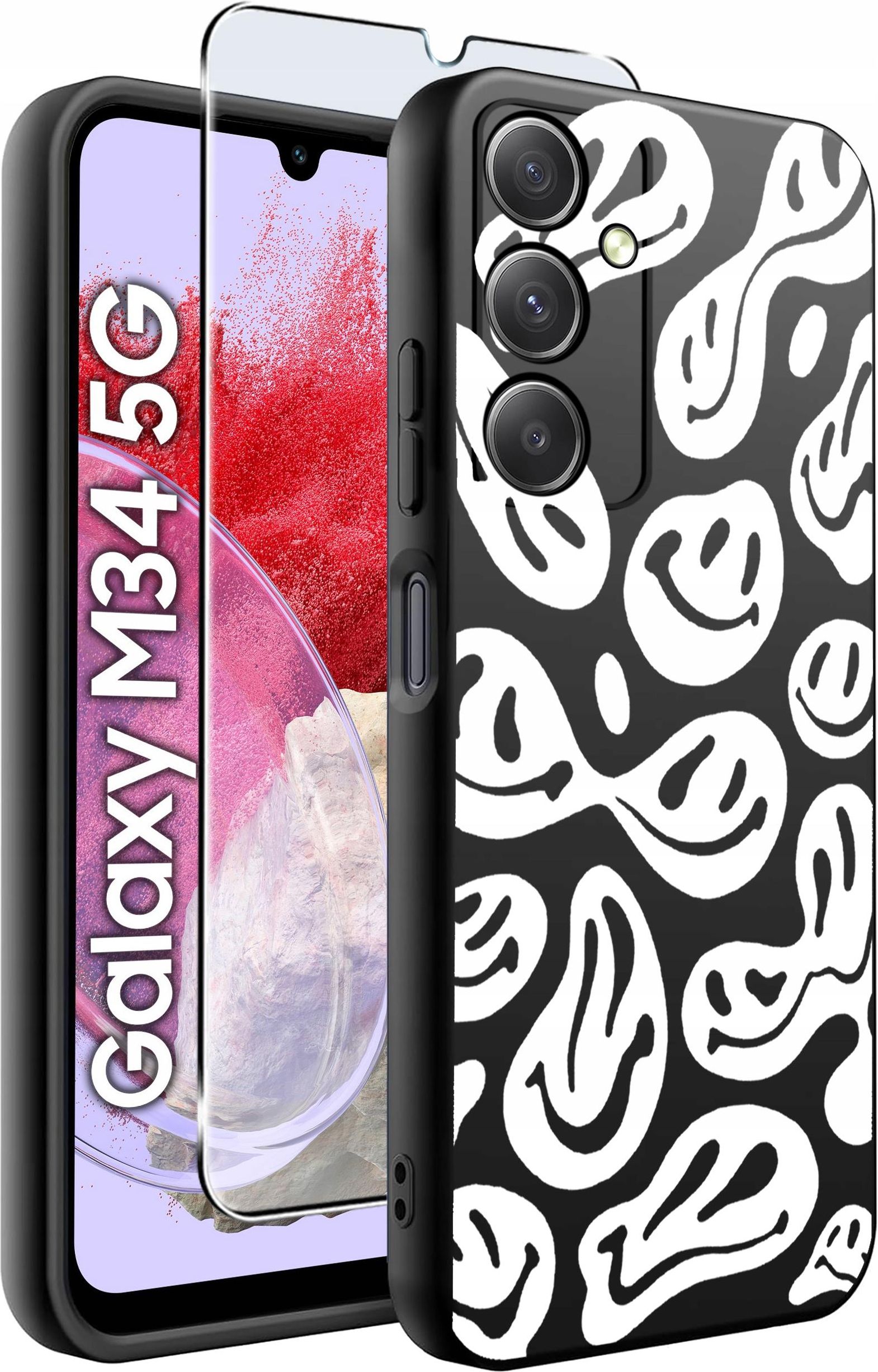 Krainagsm Etui Do Samsung M34 5G Silikonowe Matt Case Szkło Hartowane ...