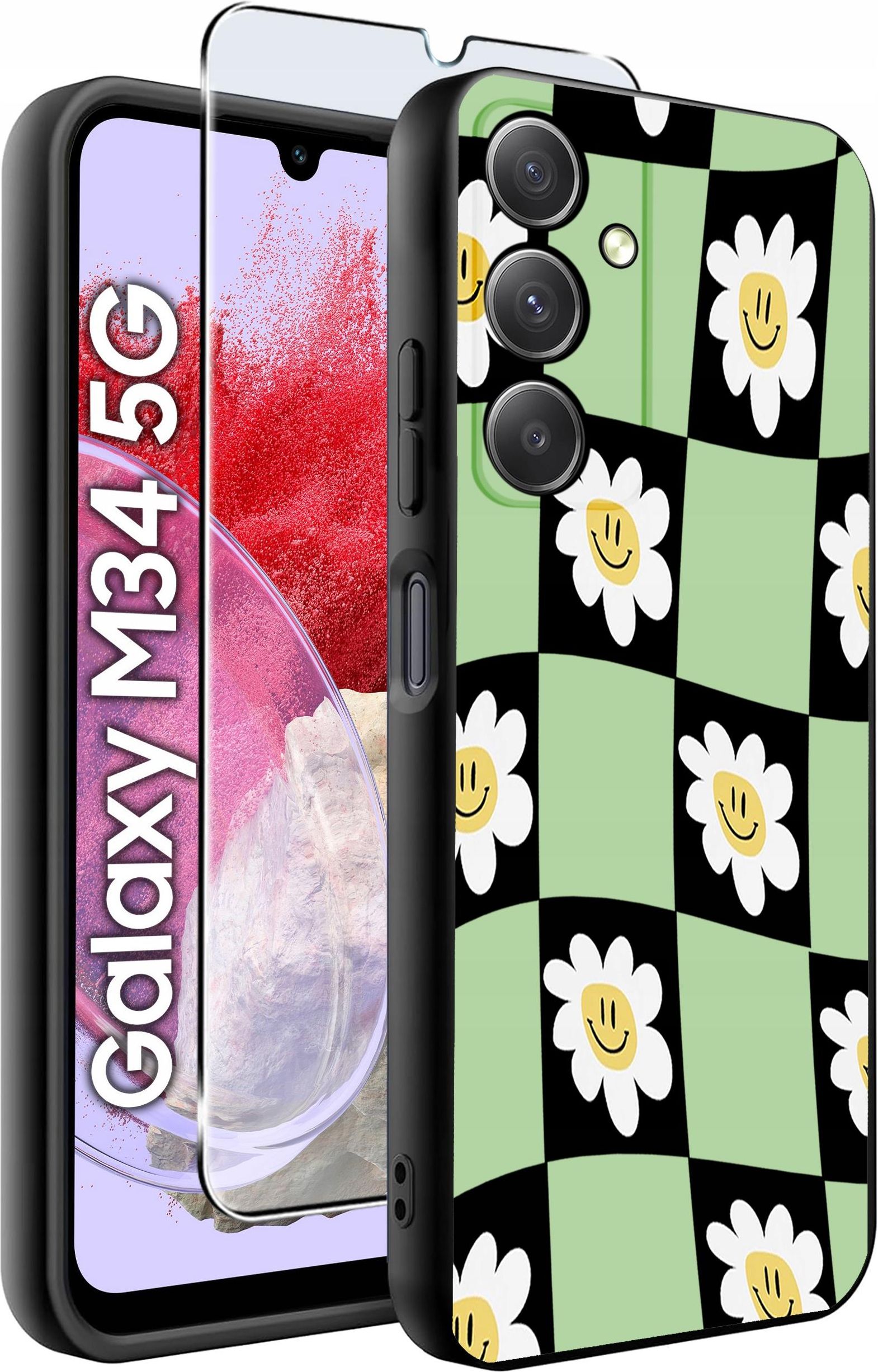 Krainagsm Etui Do Samsung M34 5G Silikonowe Matt Case Szkło Hartowane ...