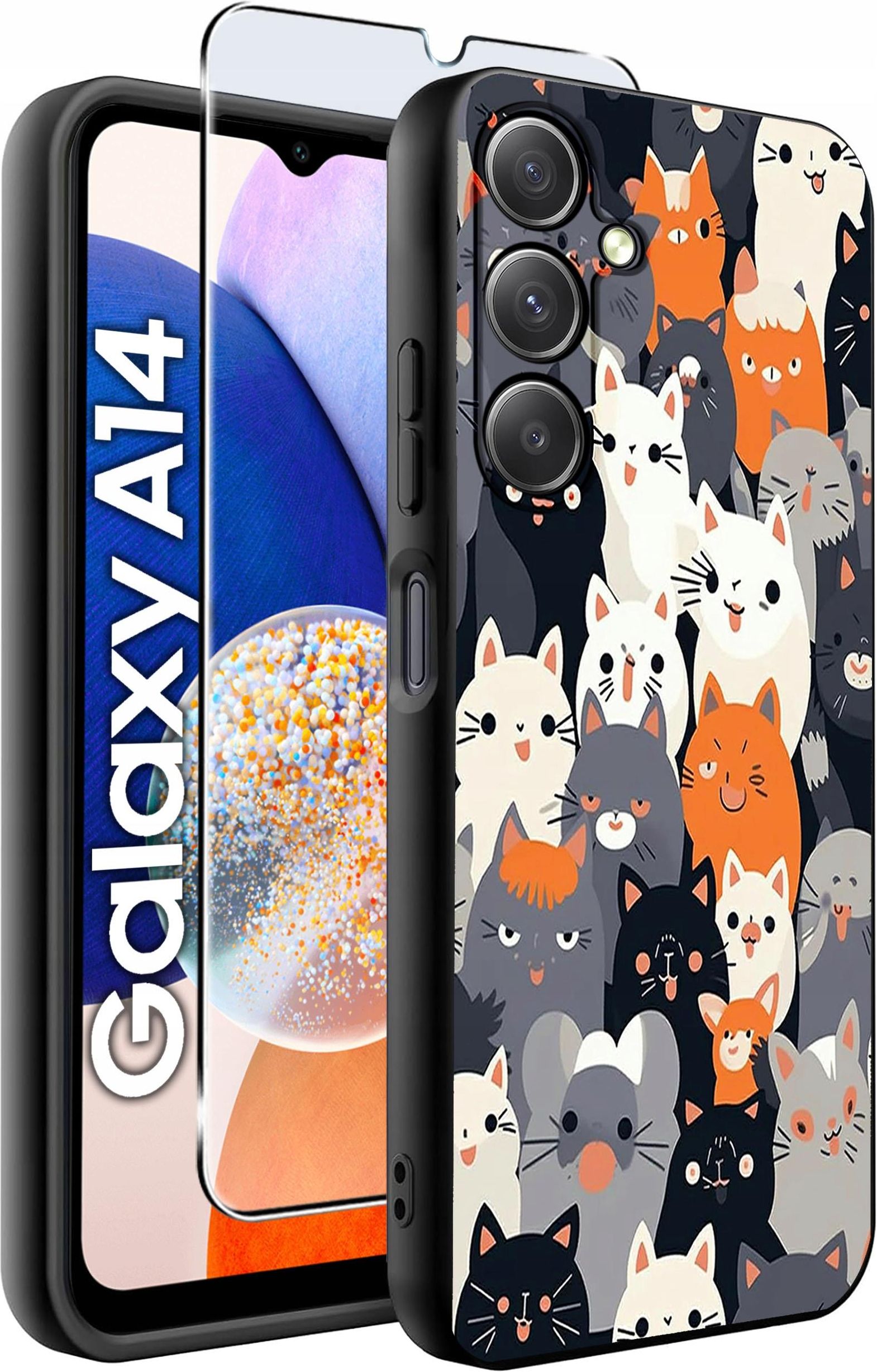 Krainagsm Etui Do Samsung A14 5G Silikonowe Matt Case Szkło Hartowane ...
