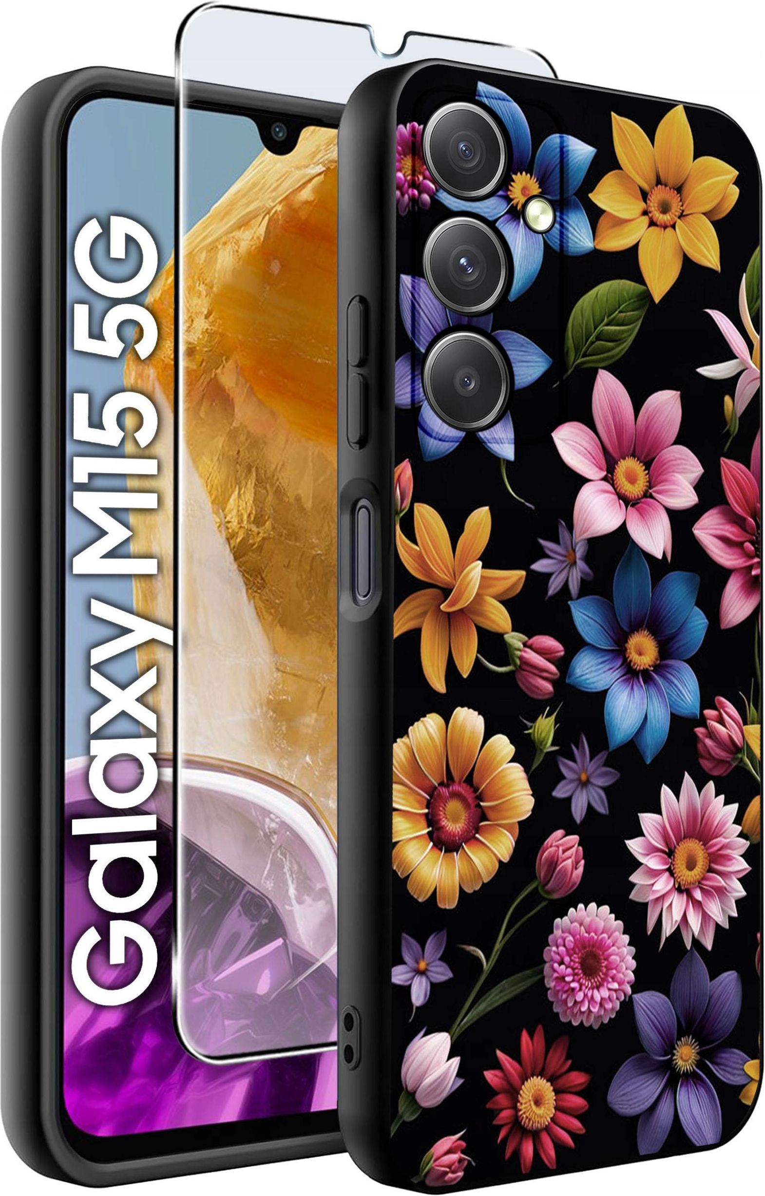 Krainagsm Etui Do Samsung M15 5G Silikonowe Matt Case Szkło Hartowane ...