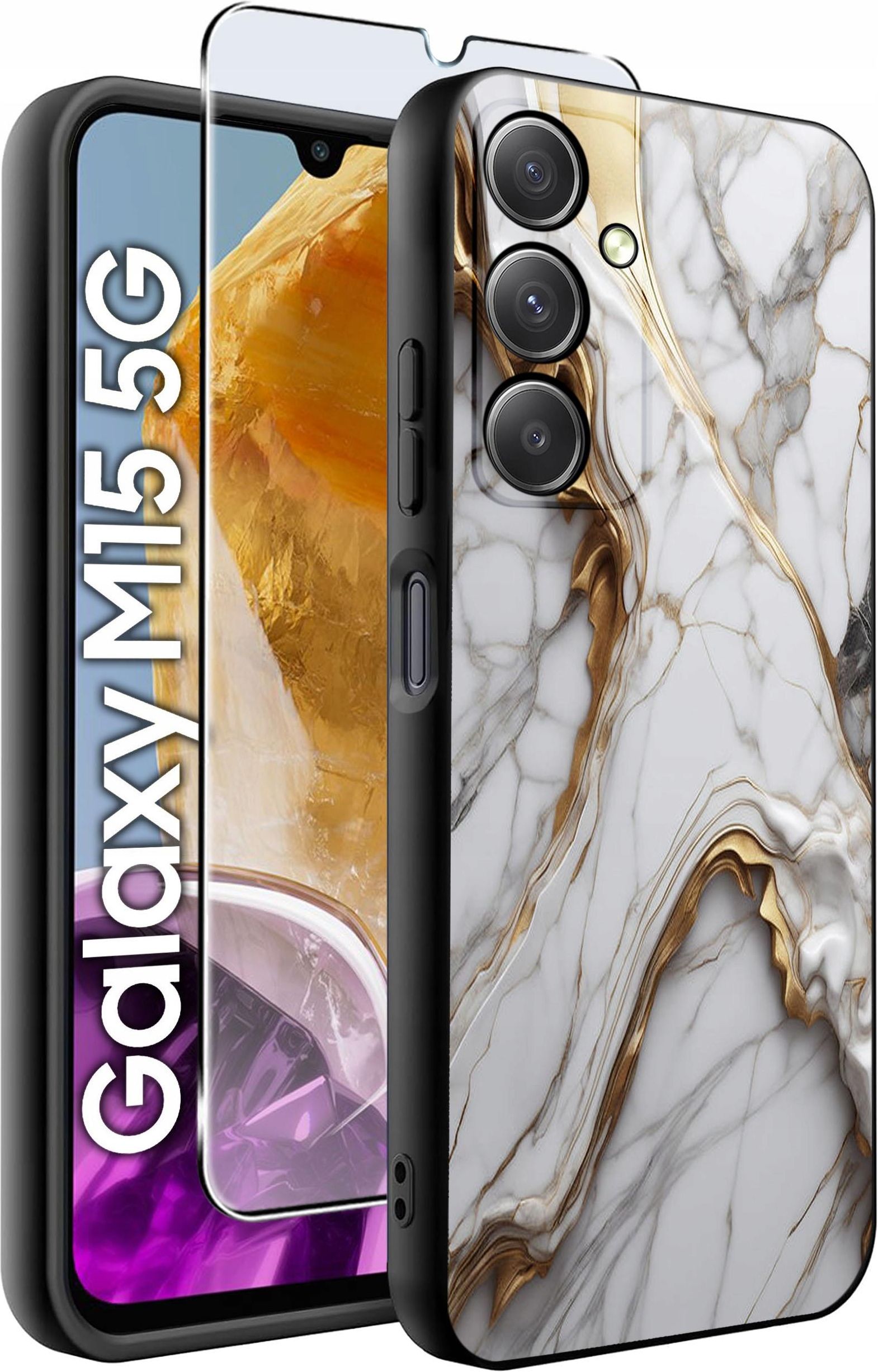 Krainagsm Etui Do Samsung M15 5G Silikonowe Matt Case Szkło Hartowane ...