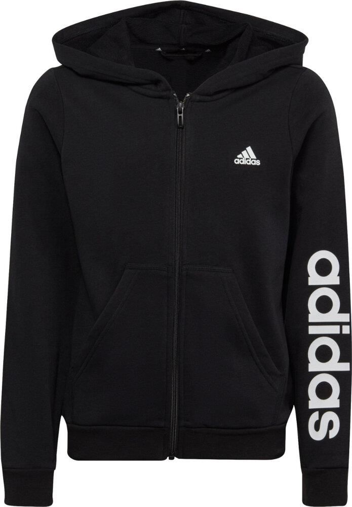 Bluza dla dzieci adidas Essentials Linear Logo Full-Zip Hoodie czarna ...