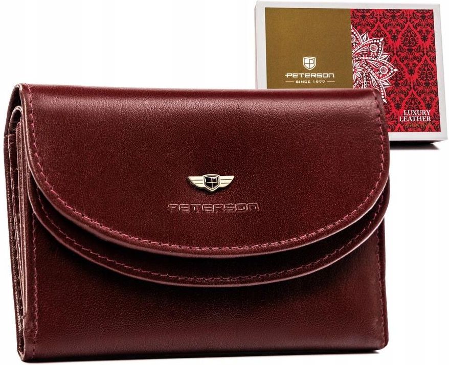 Klasyczny, skórzany portfel damski na zatrzask - Peterson - Ceny i ...