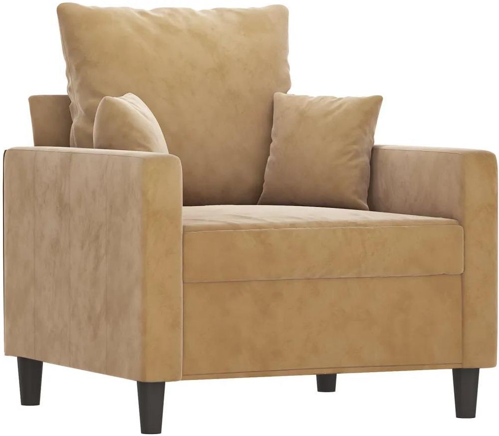 Zakito Home Fotel Aksamitny Brązowy 78X77X80Cm 100035145154_359290 ...