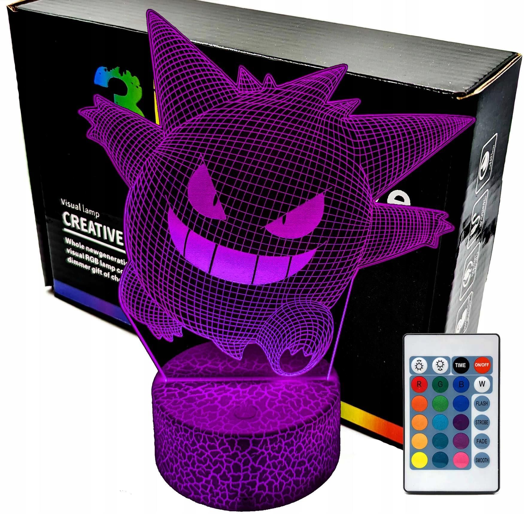 Lampka Nocna Pokemon Gengar 3D Lamp Led - Opinie i atrakcyjne ceny na ...
