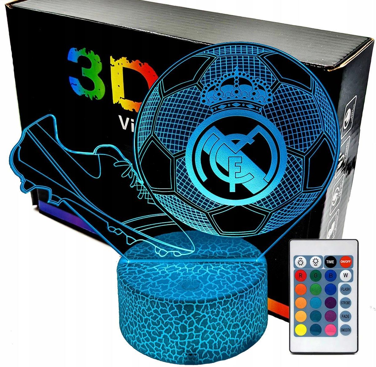 Lampka Nocna Piłka Nożna Real Madrid 3D Lamp Led - Opinie i atrakcyjne ...