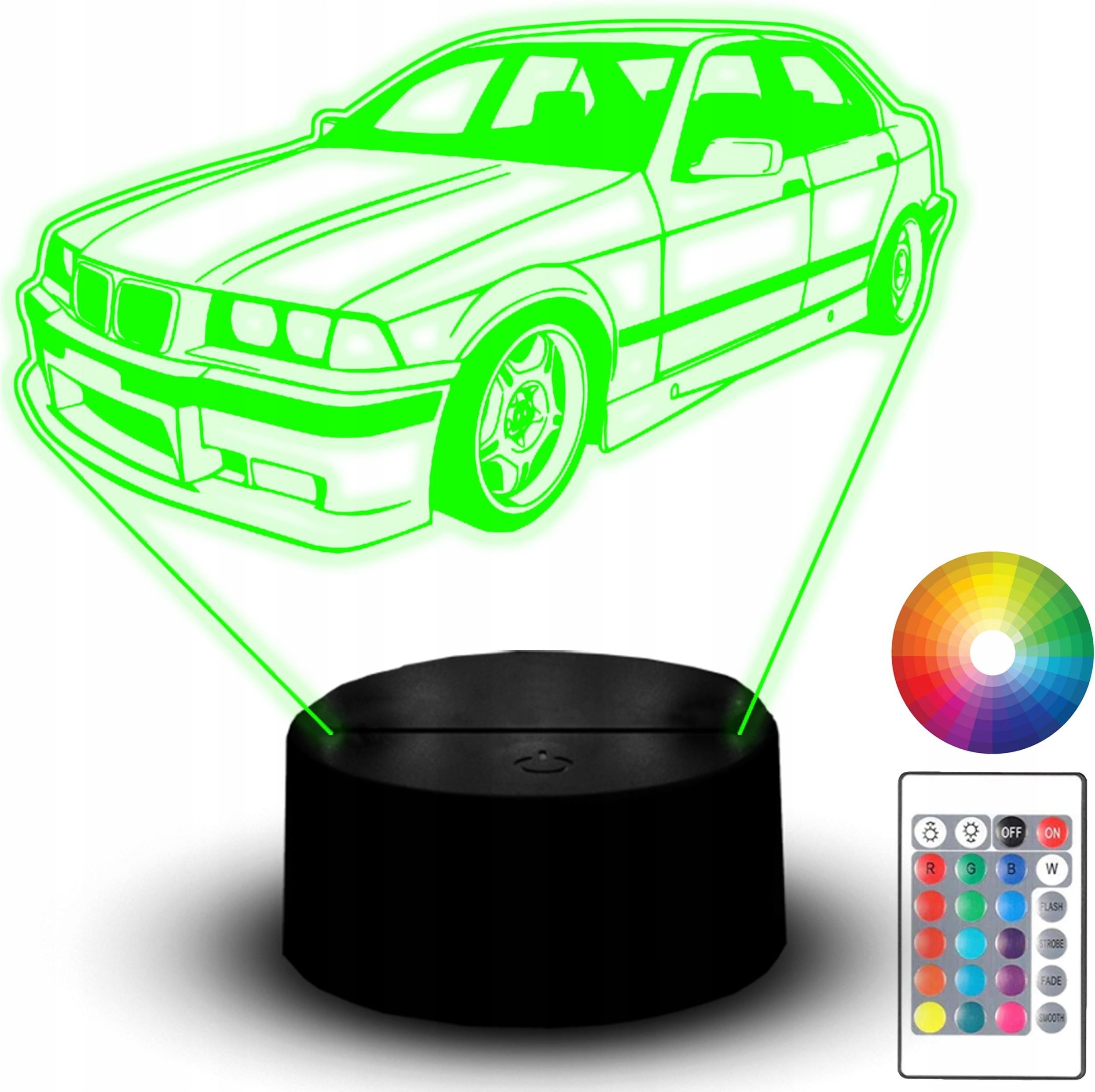 Lampka Nocna Led Statuetka Rgb 3D Grawer Samochód Bmw E36 M3 Coupe Auto ...