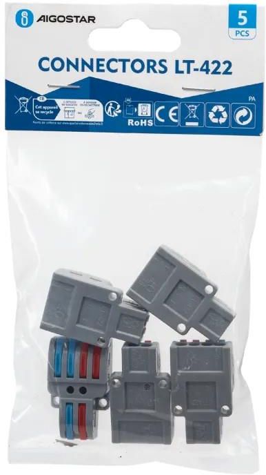 Aigostar Listwy Zaciskowe Lt-422 5szt. Szaro-Pomarańczowe B20104P5Y ...