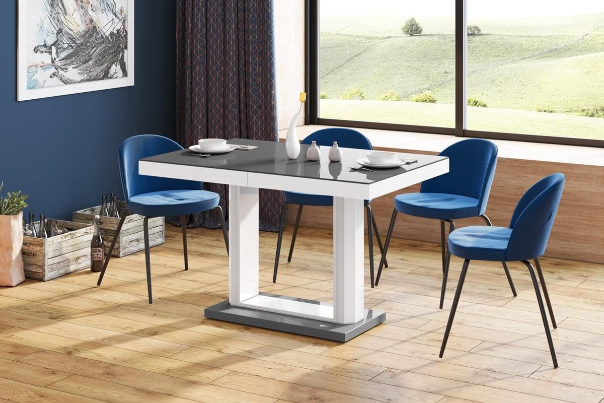 Hubertus Stół Rozkładany Quadro 120(168)X80 Szary Połysk Biały Połysk ...