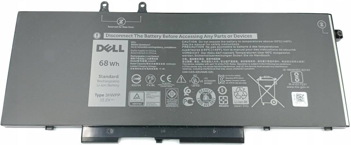 Podzespoły do laptopa Dell Bateria Type 3HWPP 3PCVM 10X1J 1VY7F 3YNXM ...
