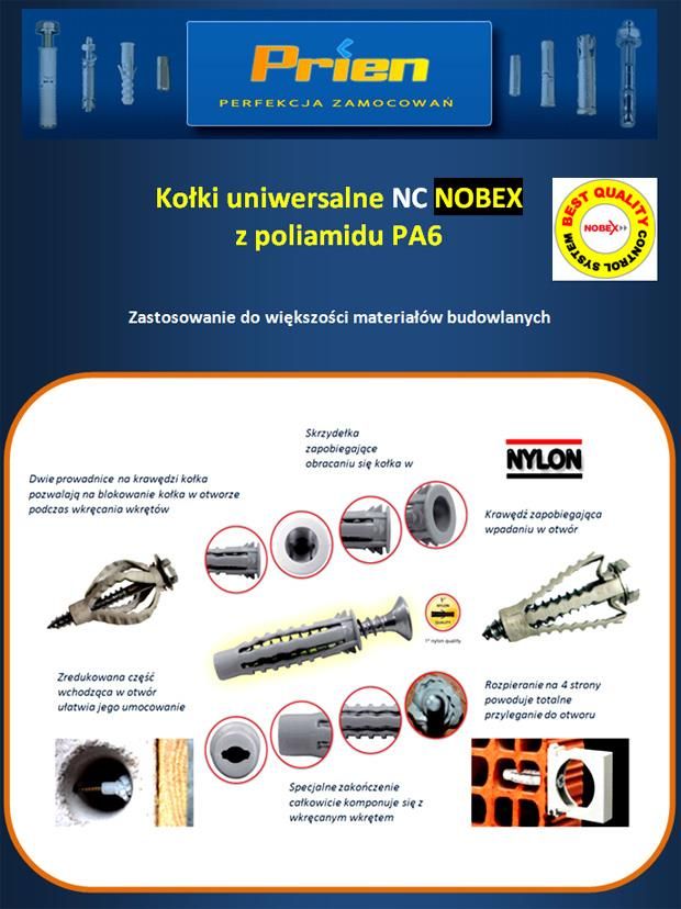 Prien Kołki Rozporowe Uniwersalne Nobex Nc 5x25 - Opinie i ceny na Ceneo.pl