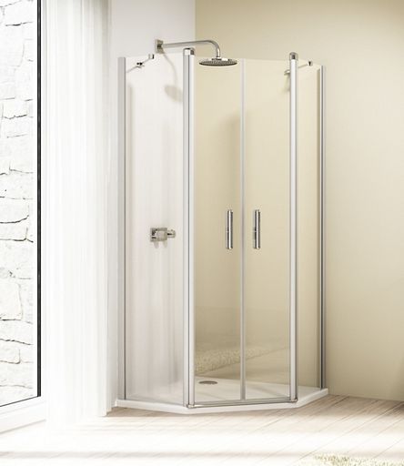 Kabina prysznicowa Huppe Design E 5-kąt 2 90/90 wys.1900 8E1801 biały ...