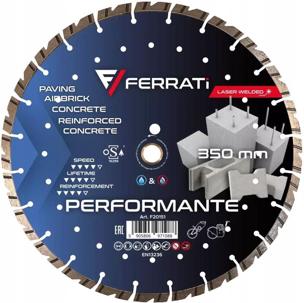 Tarcza diamentowa Tarcza diamentowa tnąca 1A1RSS 350mm 25,4-F4mm ...