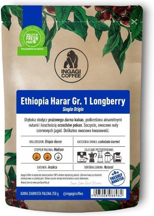 Kawa Ingagi Coffee Ziarnista Etiopia Harar Gr.1 Longberry 250g - Ceny i ...