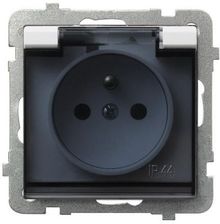 Gniazdo elektryczne Ospel Gniazdo Bryzgoszczelne Z Uziemieniem Schuko Ip-44 Biały Mat Klapka ...