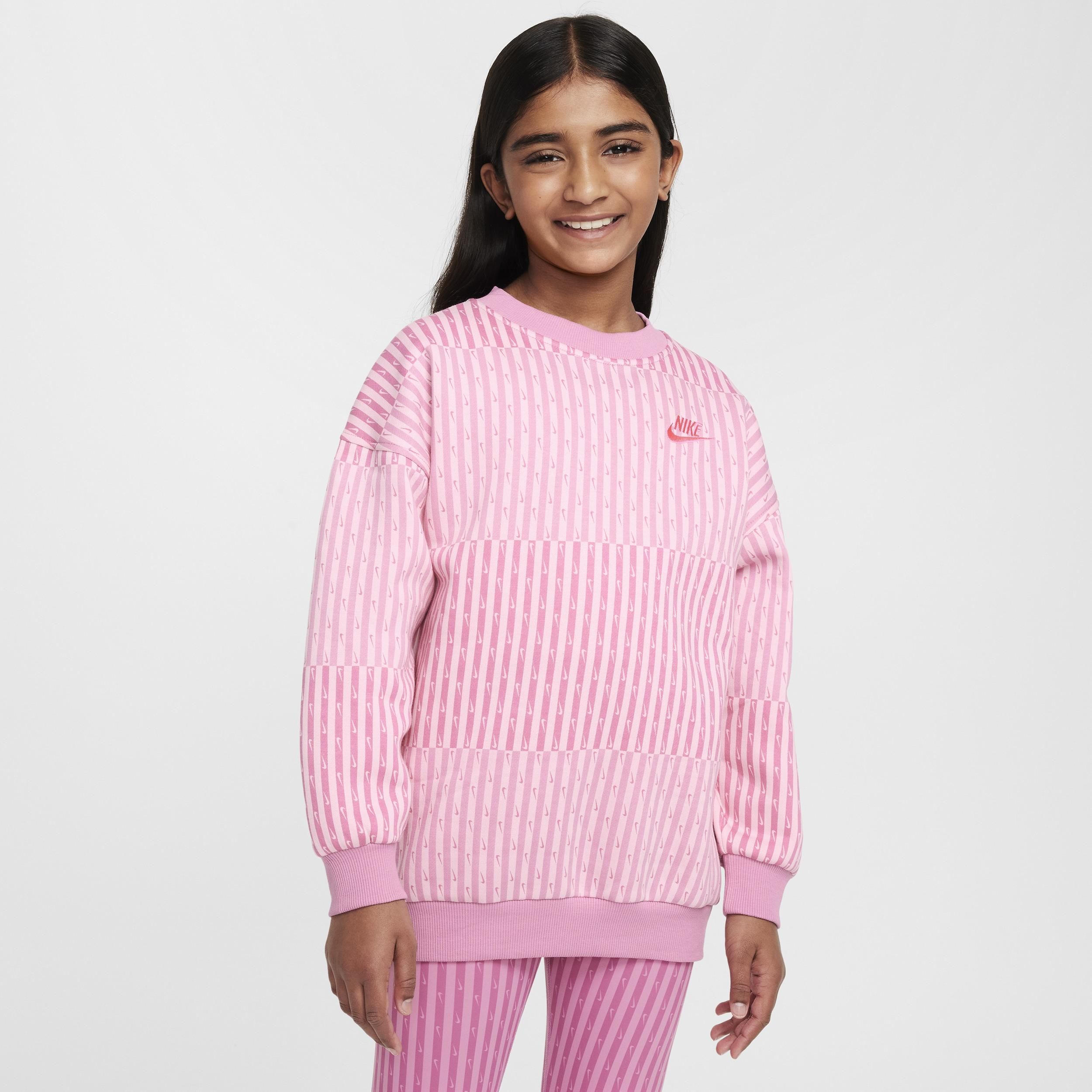 Bluza dresowa dla dużych dzieci (dziewcząt) o kroju oversize Nike ... Bluza dresowa dla dużych dzieci (dziewcząt) o kroju oversize Nike ...