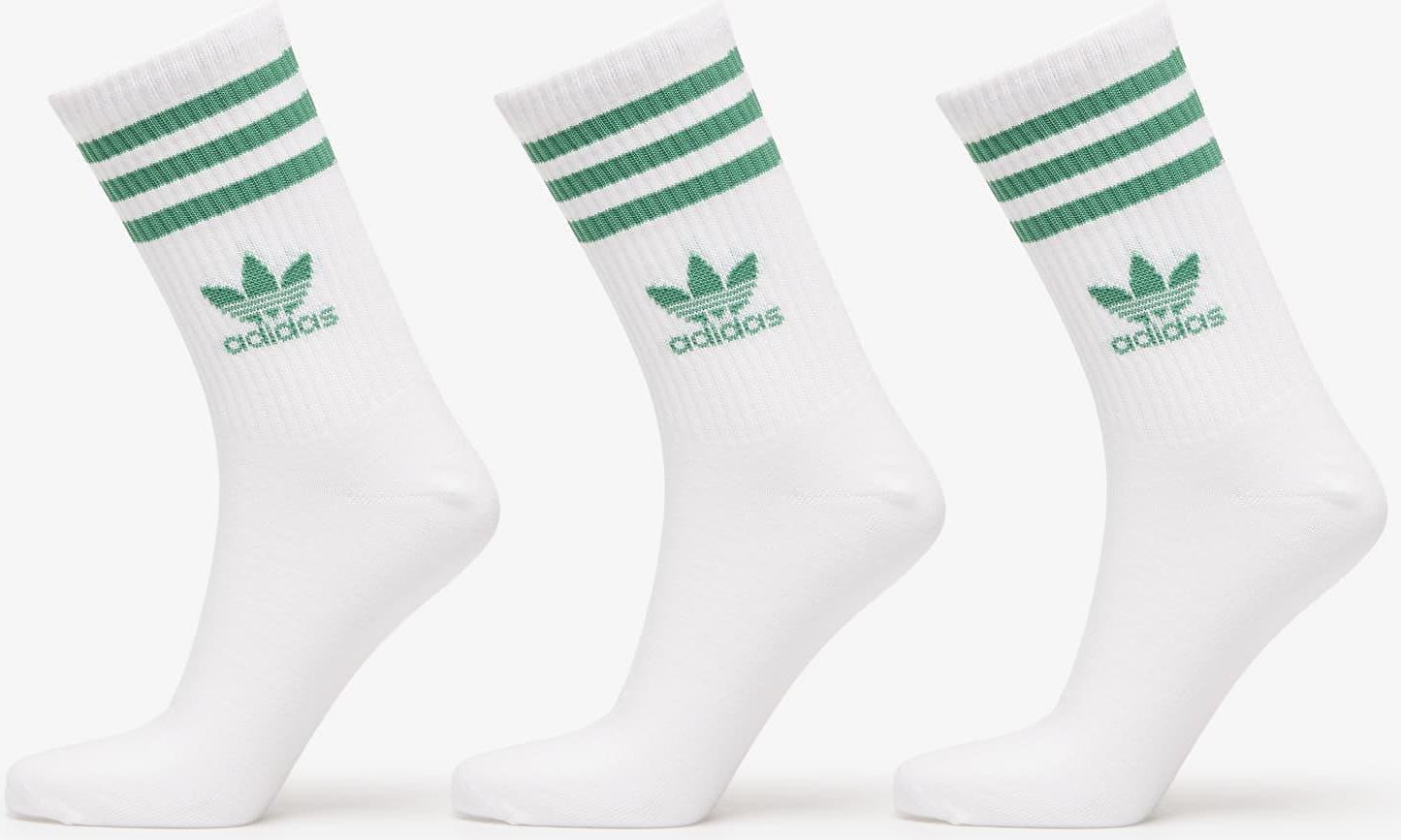 Adidas Mid Cut Crew Sock 3-Pack White/ Preloved Green/ Mgh Solid Grey ...