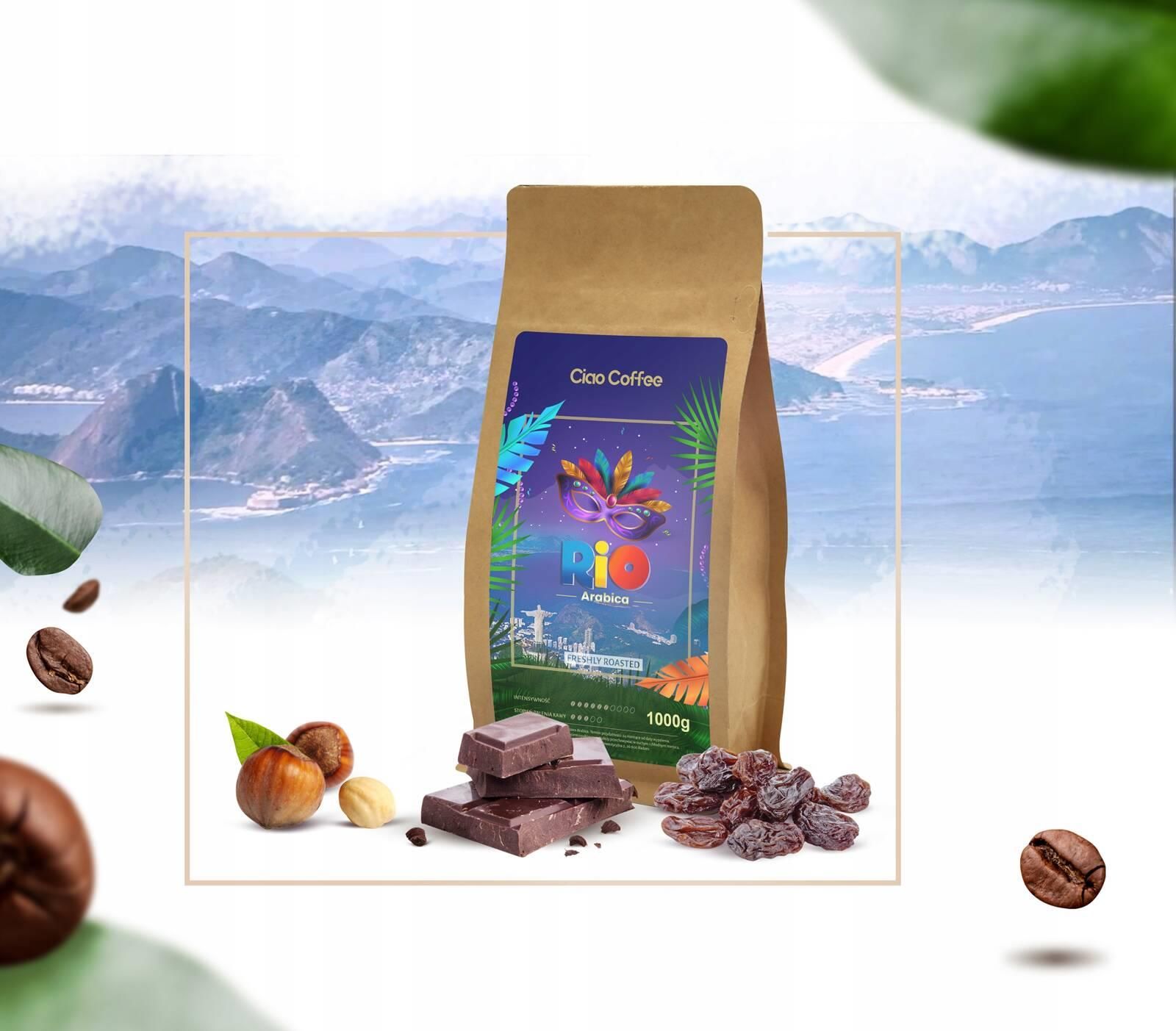 Kawa Ciao Coffee Ziarnista Rio Świeżo Palona Arabica Robusta 1kg - Ceny ...